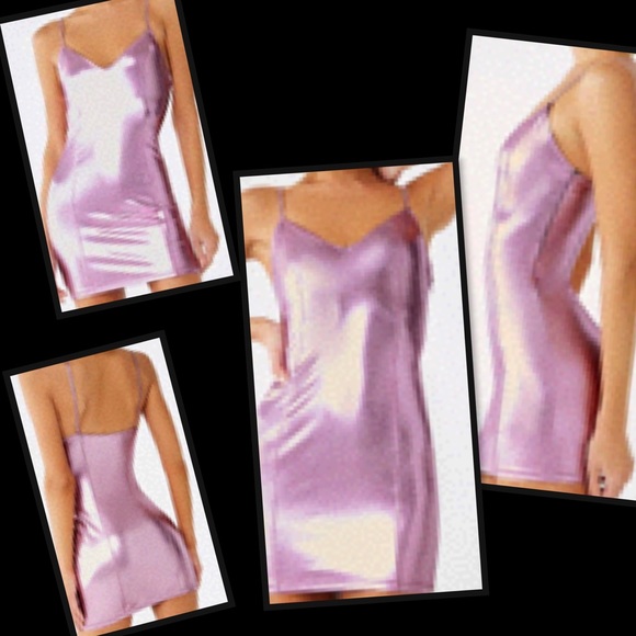 Forever 21 | Dresses | Metallic Pink Shimmer Mini Dress Club Party Rave ...